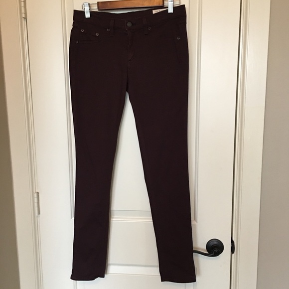 rag & bone | Jeans | Rag Bone Aritzia Burgundy Jean Leggings Sz 29 ...